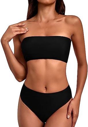 Generic Bikini pour femme sexy et &eacute;l&eacute;gant - Deux pi&egrave;ces - Triangle - Col en V - Push Up - Bikini de plage - Maillot de bain incurv&eacute; - Haut de bikini avec remb