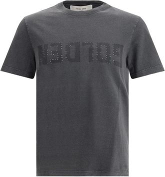 Golden Goose Homme, Tops, Noir, Taille: M T-shirt avec logo et touche vintage