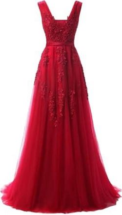 Generic Robe de soir&eacute;e d&eacute;contract&eacute;e pour Femme, Grande Taille, col en V, sans Manches, Longue, en Dentelle Scintillante