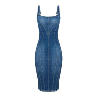 Elisabetta Franchi Panelled Square-Neck Dress - - Dresses - Damen - Blau - M