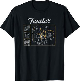Fender Stratocaster Guitar Diagram T-Shirt