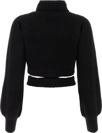 ADĀMO Andrea Adamo Black Virginia Wool Acrylic Maglieria Sweater