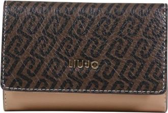 Liu Jo Femme, Accessoires, Brun, Taille: ONE Size Portefeuille Imprim&eacute; avec Fermeture &agrave; Bouton et Multiples Poches