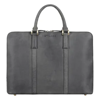 STILORD Leonora Schmale Aktentasche Damen Leder Dokumententasche A4 - Elegante Büro Tasche 15,6-16 Zoll Laptoptasche Echtleder mit Standfüßen für Arbeit & Uni