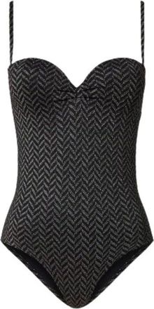 Twinset Femme, Maillots de bain, Noir, Taille: 85B FR Jacquard Herringbone One-piece