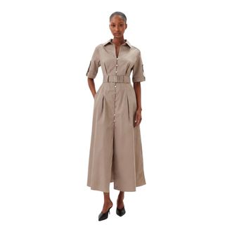 Fracomina Langes Hemdblusenkleid - - Dresses - Damen - Grau - S