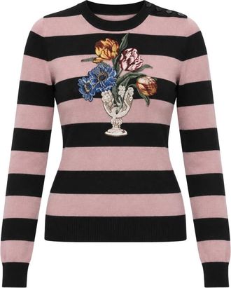 Dolce & Gabbana Pull en laine &agrave; col rond jauge fine - Femme - Pulls - Multicolore - Taille: 34 FR