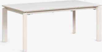Sklum Rechteckiger Gartentisch 180-240-300x100 cm ausziehbar aus Aluminium Milenca Gardenia Wei&szlig;