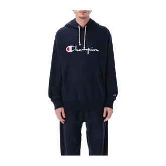 Champion Reverse Weave Logo Hoodie - - Sweatshirts & Hoodies - Herren - Blau - M