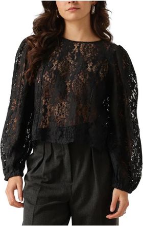 Object Schwarzes Spitzentop- Ultimativer Komfort - - Blouses & Shirts - Damen - Schwarzk - XS