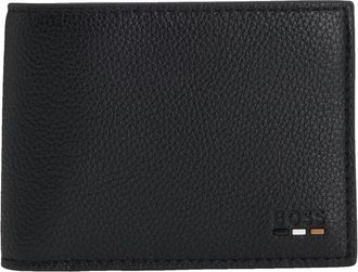 HUGO BOSS Portefeuille pliable grain&eacute; - Homme - Accessoires - Noir - Taille: ONE Size