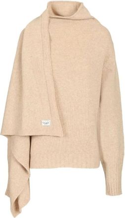 The Attico Pull en maille asym&eacute;trique - Femme - Pulls - Beige - Taille: 38 FR