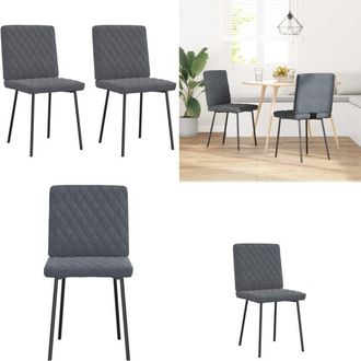 vidaXL Esszimmerstühle 2 Stk. Dunkelgrau Samt - Vidaxl