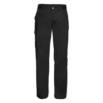 Russell Athletic Russell Workwear Polycotton Twill Hose f&uuml;r M&auml;nner, Standard Beinl&auml;nge (Schwarz)
