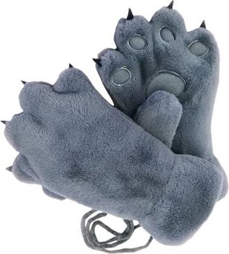 Generic Gants dhiver en forme de patte danimal - Moufles dhiver en peluche douce &eacute;paisse - Gants chauds danimaux - Costume de cosplay | Gants fantaisie amusan