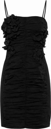 Nenette Femme, Robes, Noir, Taille: 38 FR Robe Courte en Taffetas &agrave; Fleurs