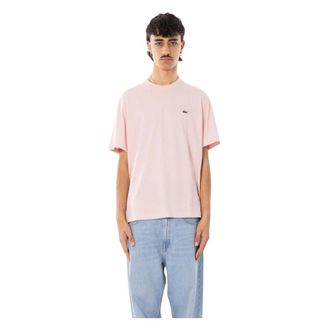 Lacoste Klassisches Baumwoll-T-Shirt - - Tops - Herren - Rosa - 2XL