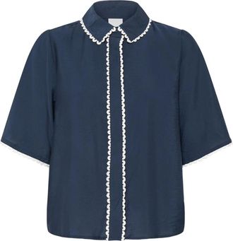 Ichi Ichi, Femme, Blouses et Chemises, Bleu, Taille: 42 FR Chemises
