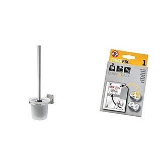Tiger Ramos WC-B&uuml;rstengarnitur Edelstahl geb&uuml;rstet, inklusive Tigerfix-Klebesystem zum Befestigen ohne Bohren