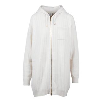 Eleventy Oversize Strickjacke mit Rei&szlig;verschluss - - Knitwear - Damen - Wei&szlig; - M