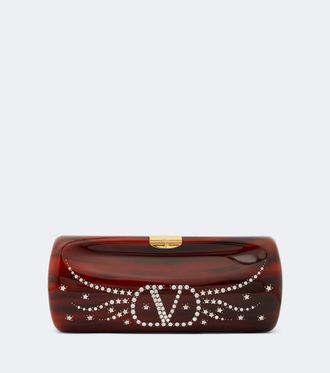 Valentino Garavani Clutch Pince VLogo mit Kristallen