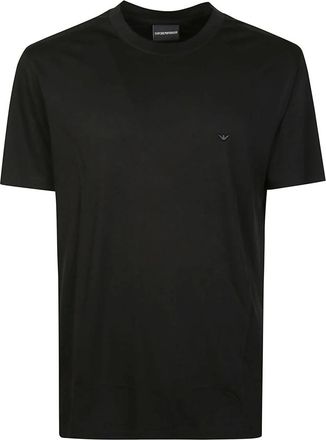 Emporio Armani Homme, Tops, Noir, Taille: XL Logo Embroidered T-Shirt