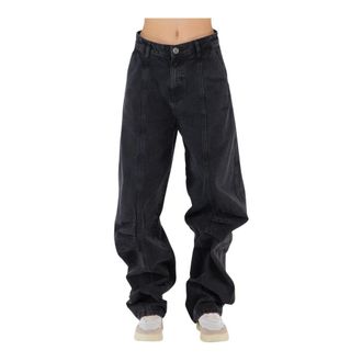 Rotate Rotate Birger Christensen, Femme, Jeans, Noir, Taille: 40 FR Pantalon Cargo Denim Lavé