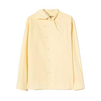 Plan C Schluppenkragen-Bluse - - Blouses & Shirts - Damen - Gelb - XS