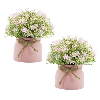 Cabilock 2st&uuml;cke K&uuml;nstliche Topfpflanze Simulierter Bonsai K&uuml;nstliche Bonsai-Ornamente F&uuml;r Haushalt Dekoration Schreibtisch Wohnzimmer K&uuml;che Blumen- Ohne Gie&szlig;e