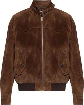 Alexander McQueen Zip-up Suede Jacket
