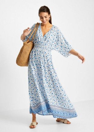 Bonprix Maxikleid aus Viskose, ausgestellte Passform, eleganter Stil, mit Druck