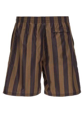 Fendi Mens Brown Polyester Swim Shorts