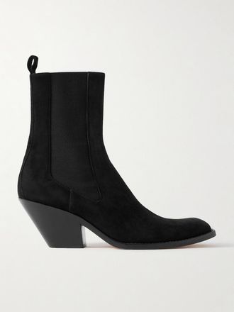 Khaite Austin Chelsea Boots Aus Veloursleder - Schwarz