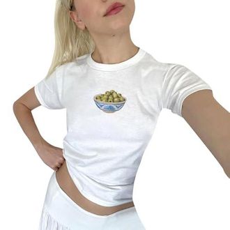 Generic Joli haut court &agrave; col rond pour femme 2025 graphique athl&eacute;tique sortie ample d&eacute;t&eacute; manches courtes demi-chemises d&eacute;contract&eacute; tendance anniversaire t-sh