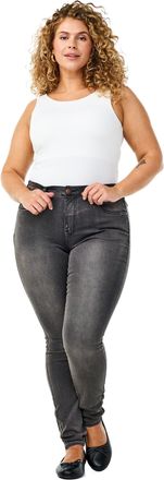 Zizzi Damen Gro&szlig;e Gr&ouml;&szlig;en Amy Jeans Hohe Taille Slim Gr Gr 42/78 cm Dark Grey Denim