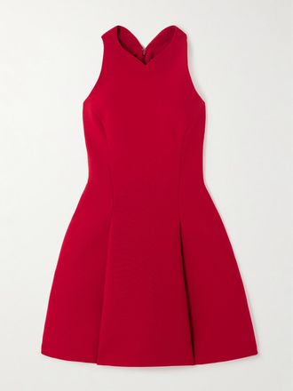 Versace Minikleid Aus Einer Wollmischung Mit Falten - Rot