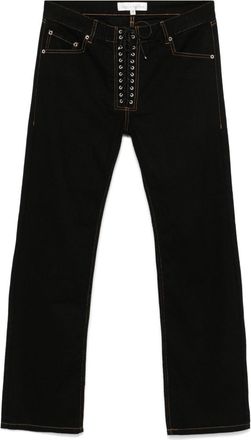 Ludovic de Saint Sernin Straight-Leg-Jeans mit Schn&uuml;rung - Schwarz