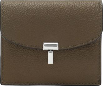 Toteme Femme, Accessoires, Gris, Taille: ONE Size Porte-cartes T-Lock en cuir grain&eacute;