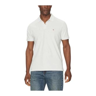 Calvin Klein Jeans Wei&szlig;es Poloshirt mit Knopfleiste - - Tops - Herren - Wei&szlig; - 2XL