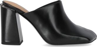 Ash Ash, Femme, Chaussures, Noir, Taille: 39 EU Mules &agrave; talons noirs en cuir avec d&eacute;tail perfor&eacute;