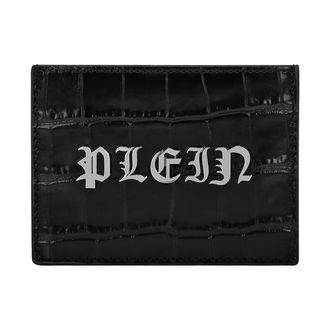 Philipp Plein Portemonnaies - Kartenetui Gothic Plein Crocco Print - Gr. unisize - in Schwarz - f&uuml;r Damen