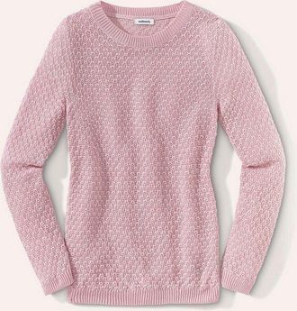 Walbusch Strickpullover Damen Edelgarn-Pullover Lino Leinenpullover Rundhals Italienisches Garn, luftige Struktur, atmungsaktiv, waschmaschinenfest