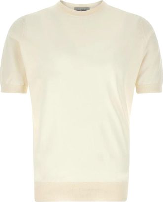 John Smedley Homme, Pulls, Blanc, Taille: M Kempton Crew Neck T-Shirt
