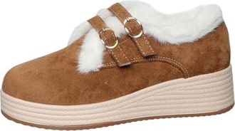 Generic Bottes de neige confortables Casaul pour femme - Couleur unie - &Eacute;l&eacute;gantes - Doublure en polaire - Talon compens&eacute; - Boucle - Confortable et chaude - Po