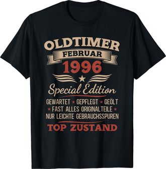 Generic 30. Geburtstag Oldtimer Baujahr 1996 Februar T-Shirt