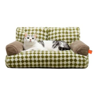 Generic Flauschiges Pl&uuml;sch-Katzensofa, abnehmbar und maschinenwaschbar, Katzenbett, niedliches Katzensofa mit Rutschfester Unterseite f&uuml;r den Innenbereich(Gre