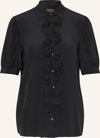 &Eacute;manou &Eacute;manou Hemdbluse Shirley Mit Seide Und R&uuml;schen schwarz