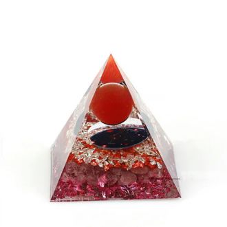 Generic Chakra-Orgonit-Harz-Pyramide, Kristallsplitter, Quarz - Krebs (6 cm) - 12 Sternbilder
