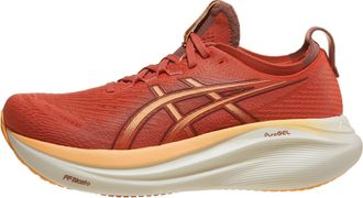 Asics Gel-Nimbus 27 Damen-Sneaker, Dunkelrosa Ton/Orange Glow, 40 EU