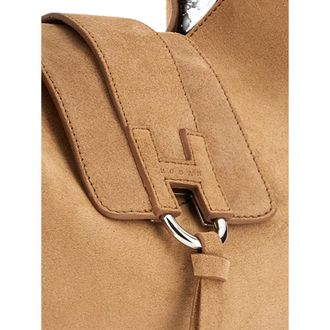 Hogan Calf Suede Shoulder Bag - Brown